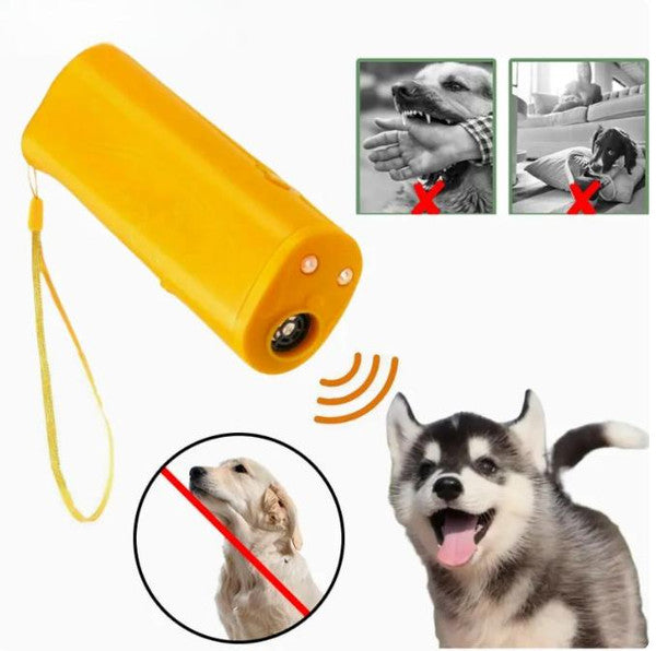 Ultrasonic Dog Training Device with LED Flashlight and Handheld Design