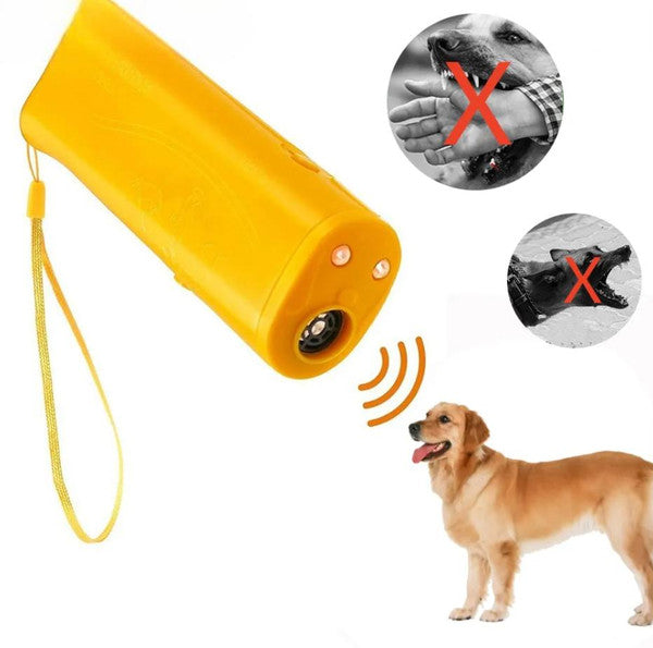 Ultrasonic Dog Training Device with LED Flashlight and Handheld Design