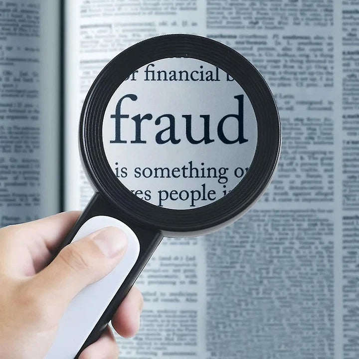 30X Handheld Optical Magnifying Glass with LED Lighting