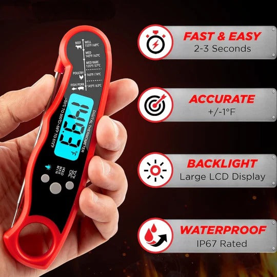 Instant Read Meat Thermometer for Fast and Accurate Food Temperature C