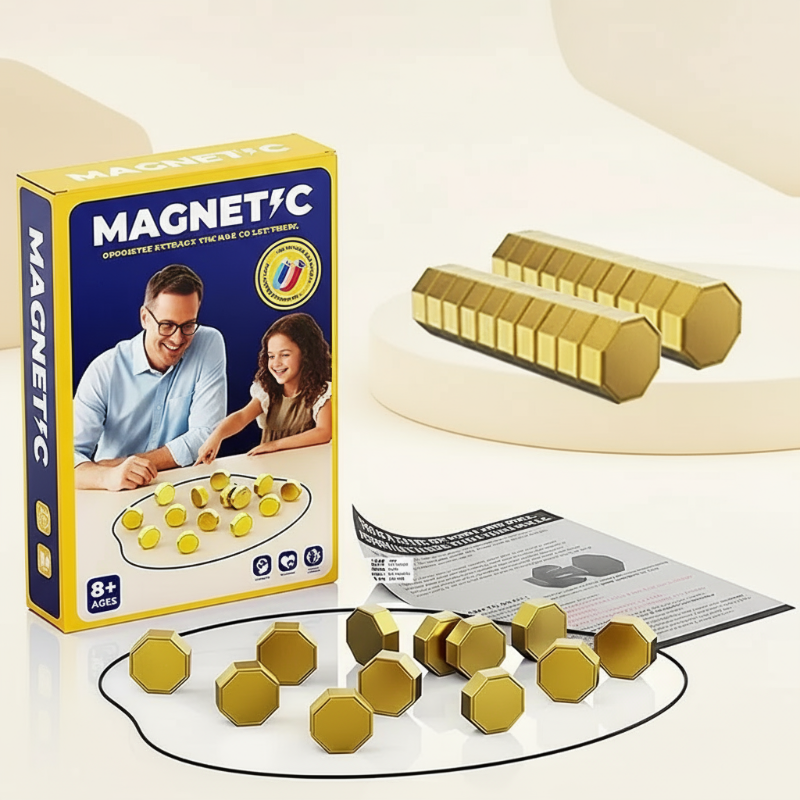 Magnetic Strategy Board Game for Two Players with Foldable Design